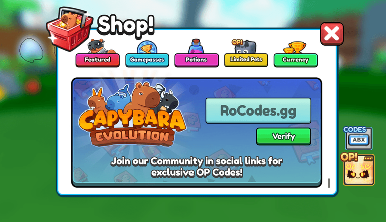 Capybara Evolution Codes March 2025 - RoCodes